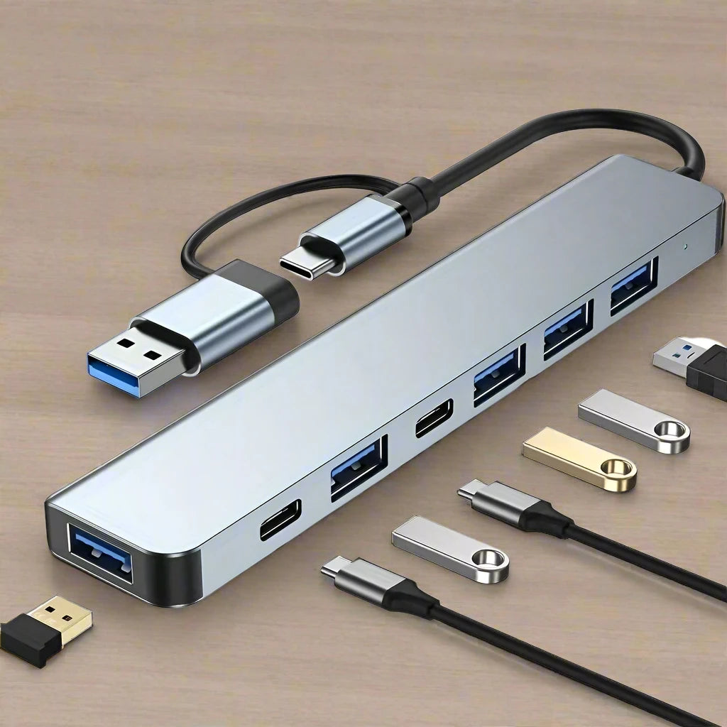 Danoz Smart - USB Hub 3.0, VIENON Aluminum 7 in 1 USB Extender, USB Sp ...
