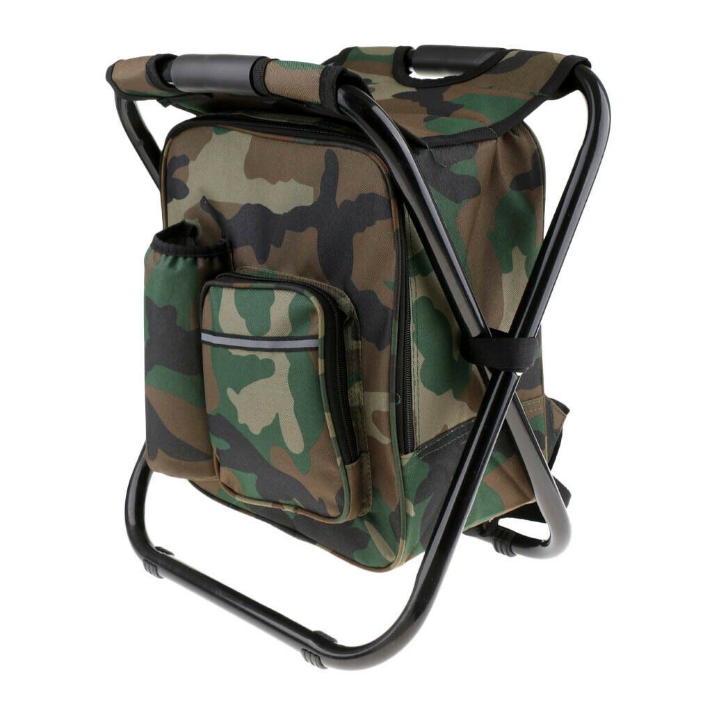 Portable Folding Backpack Chair Camping Stool Cooler Bag Rucksack Beac ...