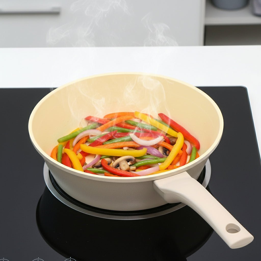Danoz Cooking - Giorno Felice IH Wok Pan 28cm Ceramic Non-Stick Stir F ...