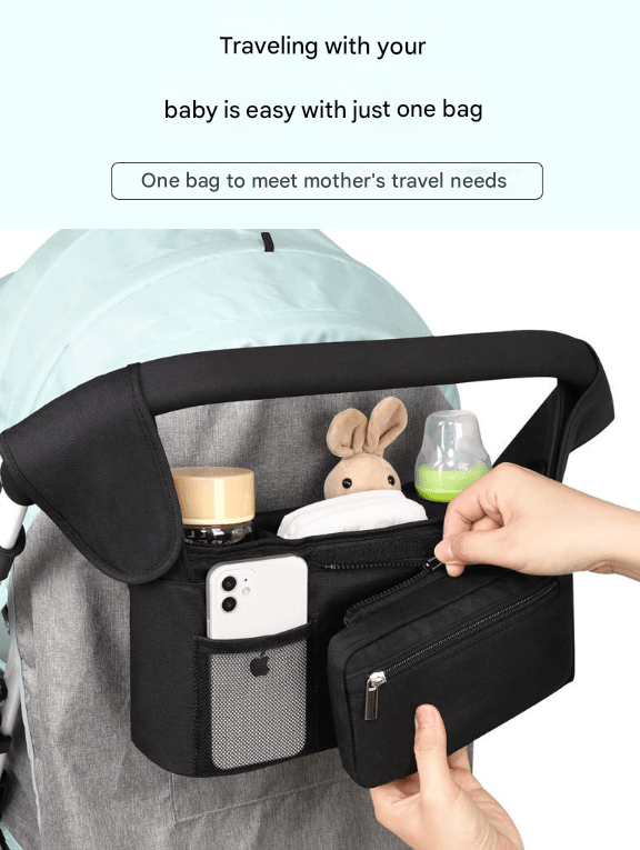 Danoz Fashion - Pink and Black Stitching Universal Stroller Organiser ...