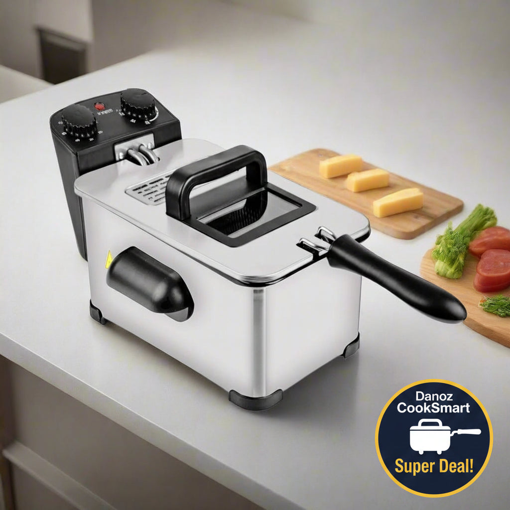 Danoz Kitchen - 3.8L Deep Fryer with Timer Control Knob and Thermal Sa ...