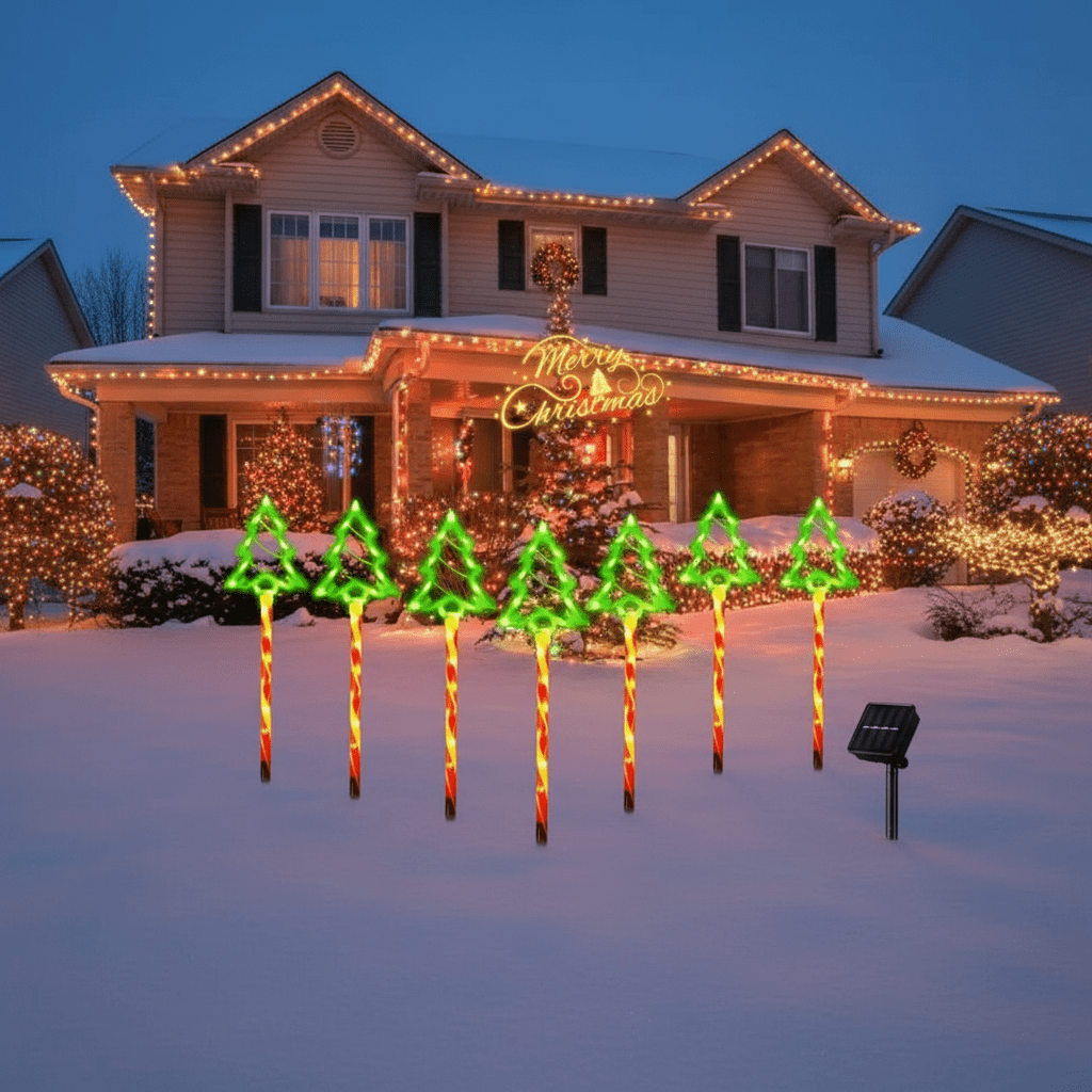 Danoz Lights -5pc/set solar candy Christmas tree ground installation d ...