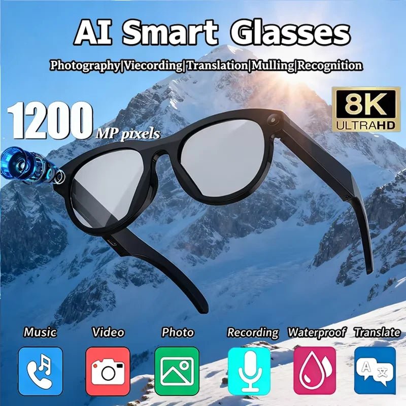 Danoz SmartGlasses - AI Smart Glasses 8K HD 1200MP Pixel Camera Video ...