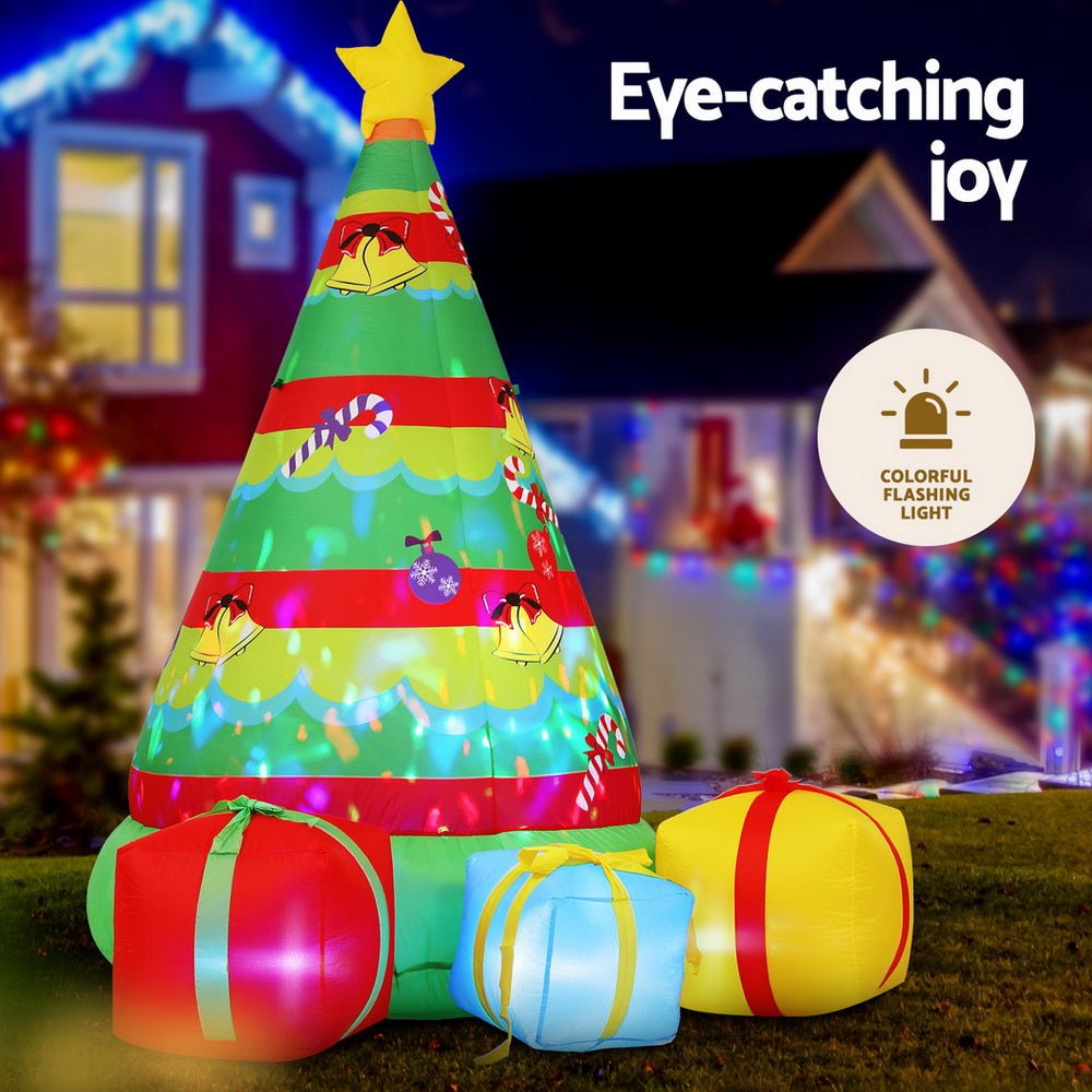 Danoz Xmas - Jingle Jollys Christmas Inflatable Gift Tree 2.2M Height ...