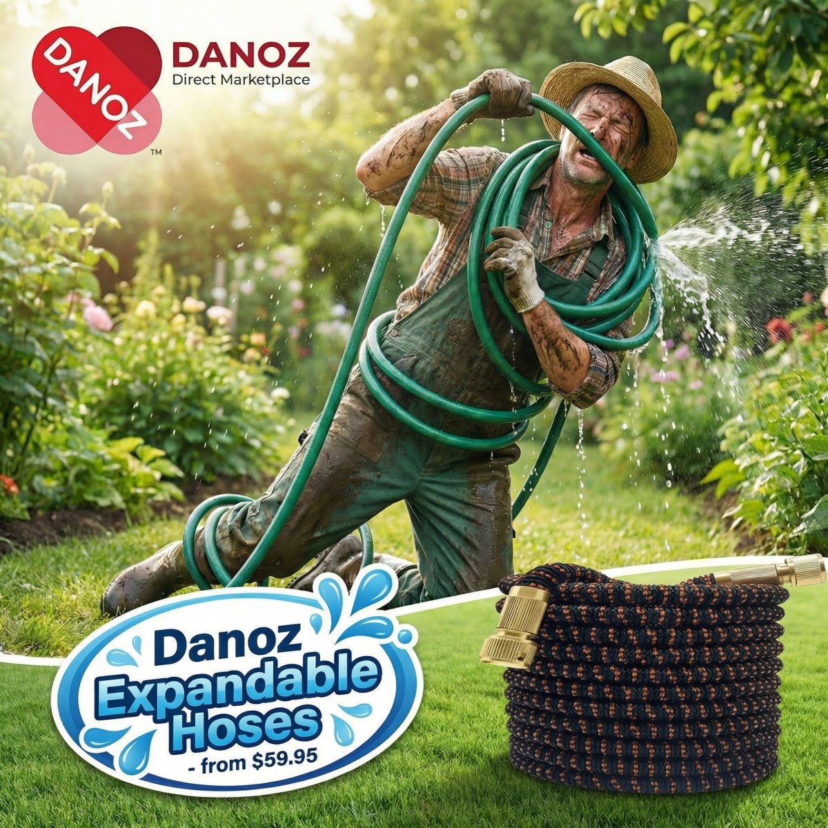 Danoz WaterBlast Expandable Garden Hose | 7.5–30m | Anti-Kink | 3-Year ...