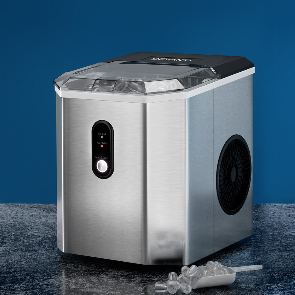 Danoz Direct - Devanti Portable Ice Maker Machine Ice Cube 12kg Bar Co ...