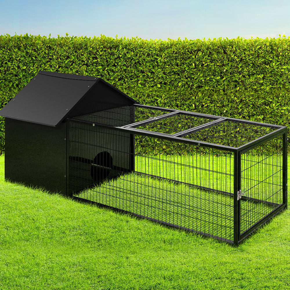 Danoz Direct - i.Pet Rabbit Cage Hutch 162x60cm Enclosure Metal ...